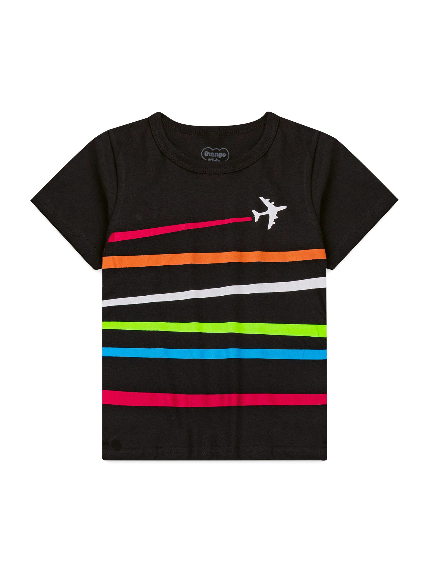 Conjunto Infantil Menino Camiseta Bermuda Avião Preto