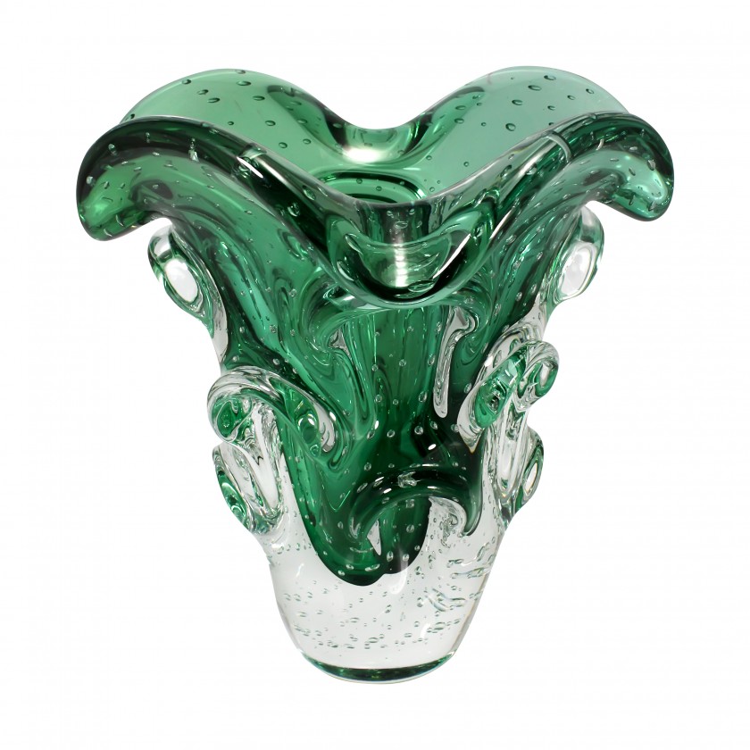 Vaso Murano Scarlet P Vaso Murano Scarlet Verde Folha P