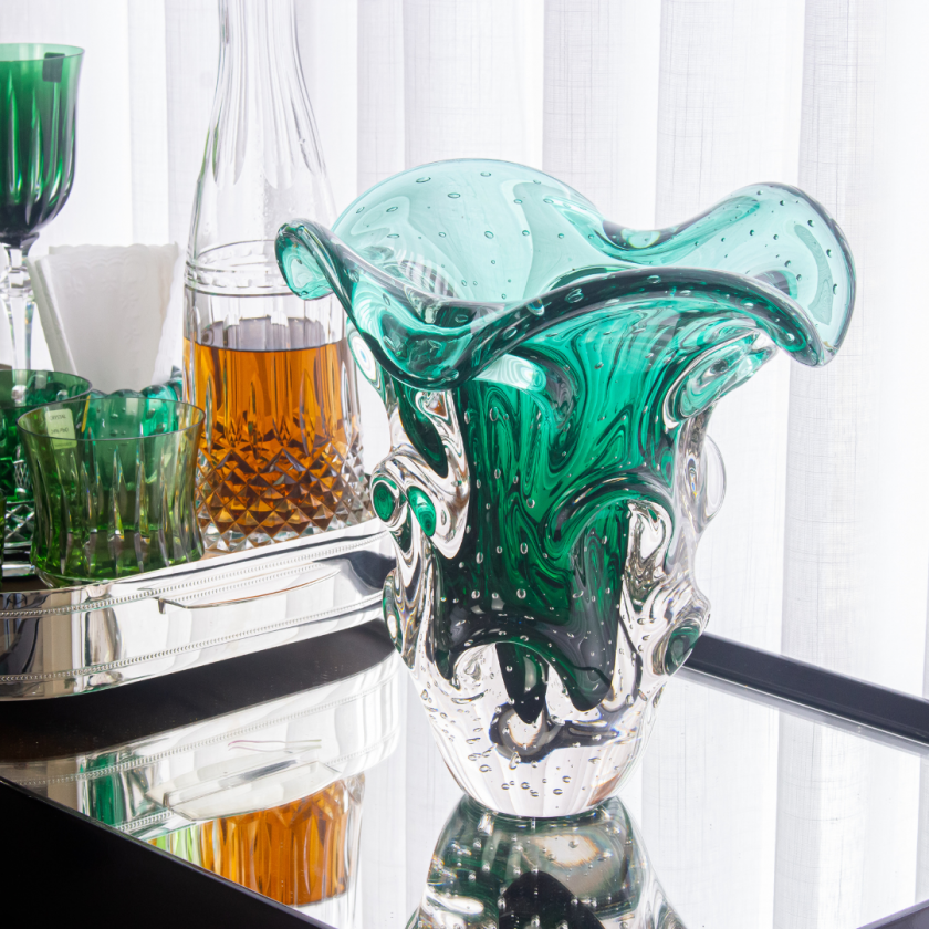 Vaso Murano Scarlet P Vaso Murano Scarlet Verde Folha P