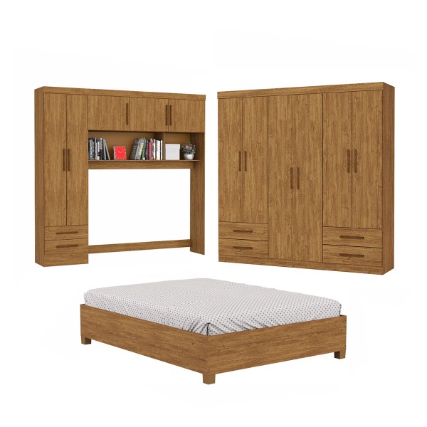 Guarda-Roupa Casal Modulado com Cama Hércules 11 Portas 6 Gavetas ...