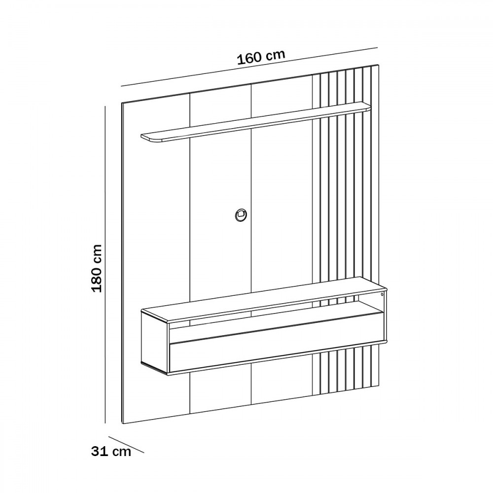Painel para TV Até 65 Polegadas Matisse Frisado 1 Porta Basculante ...