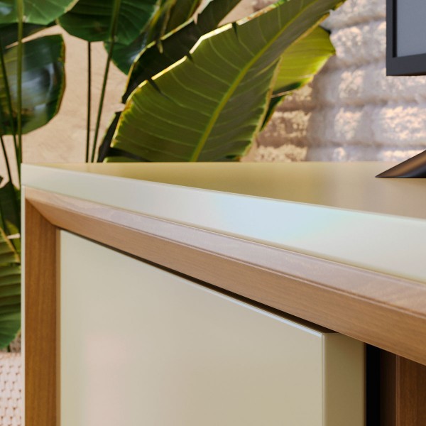 Rack para TV Até 65 Polegadas Atlas 2 Portas Cumaru/Opala - Madetec