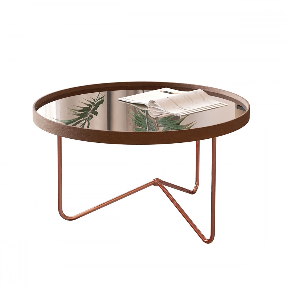 Mesa de Centro Alamanda com Espelho Castanho/Bronze - Jb Bechara