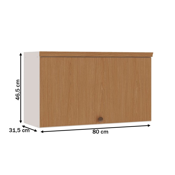 Armário Aéreo Cozinha 80 Cm Atria 1 Porta Branco Fosco/Teka Soho ...