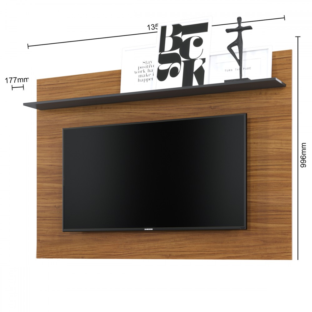 Rack com Painel para TV Até 55 Polegadas Bello 2 Portas Noce Milano ...