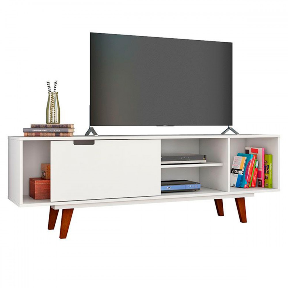 Rack para TV Até 60 Polegadas Vertigo 1 Porta Branco - Pnr Móveis