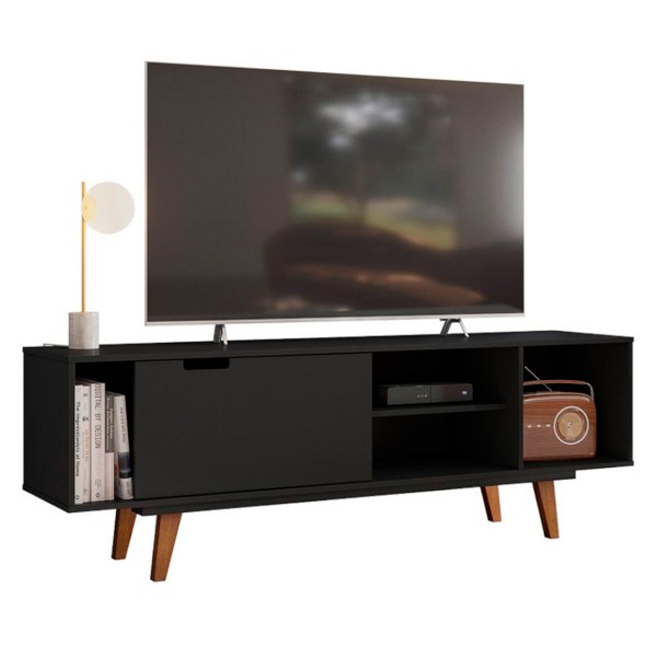 Rack para TV Até 60 Polegadas Vertigo 1 Porta Preto - Pnr Móveis