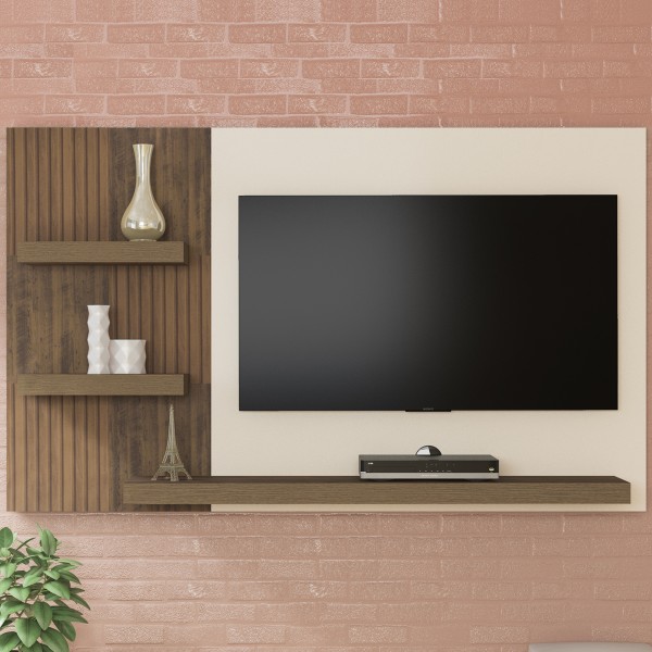 Painel para TV Até 50 Polegadas Chess Pinho Ripado/Off White - Artely