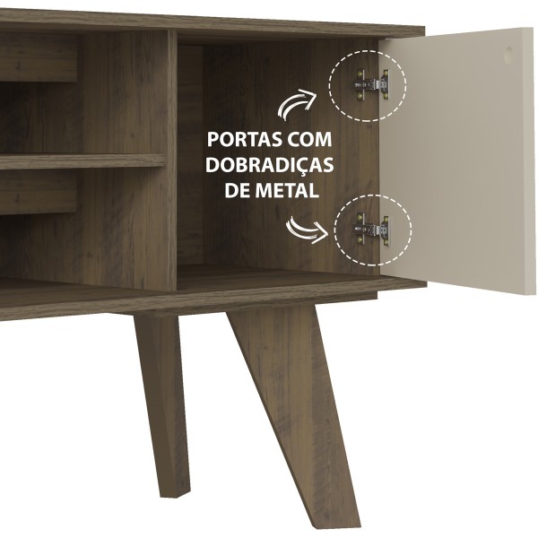 Rack para TV Até 50 Polegadas Frank Pinho/Off White - Artely