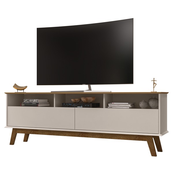 Rack para TV Até 65 Polegadas Elegant 2 Portas Cinamomo/Off White ...