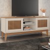 Rack para TV Até 60 Polegadas Safira 2 Portas 2 Nichos Off White/Noce ...