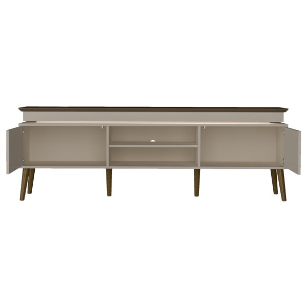 Rack para TV Até 75 Polegadas com Led Lumina 2 Portas Pinho/Off White ...