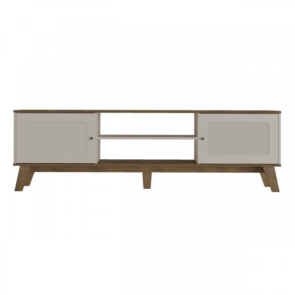 Rack para TV Até 75 Polegadas Charlotte 2 Portas Pinho/Off White ...