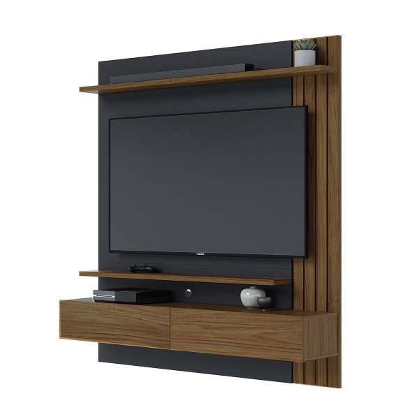Painel para TV Até 65 Polegadas Juriti 2 Portas 2 Prateleiras Noce ...