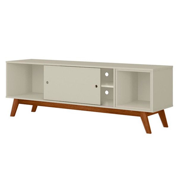 Rack para TV Até 60 Polegadas Malibu 1 Porta Off White - Olivar Móveis