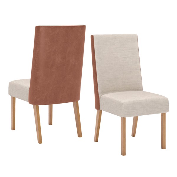 Cadeiras Kit 2 Cadeiras Anne Nature/Courano/Linho - Henn