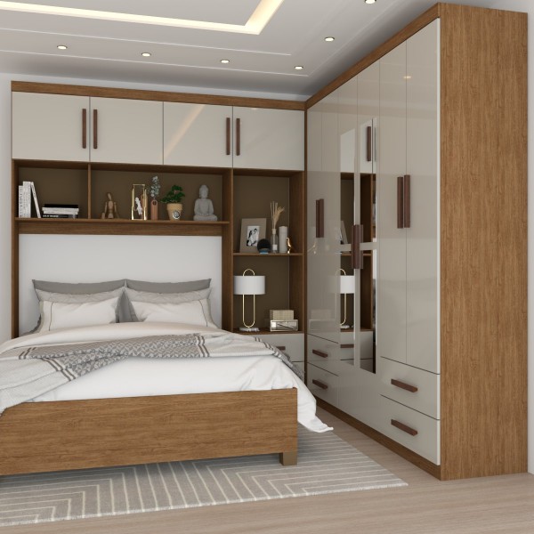 Guarda-Roupa Casal Modulado com Cama Paradise 10 Portas com Espelho 6 ...