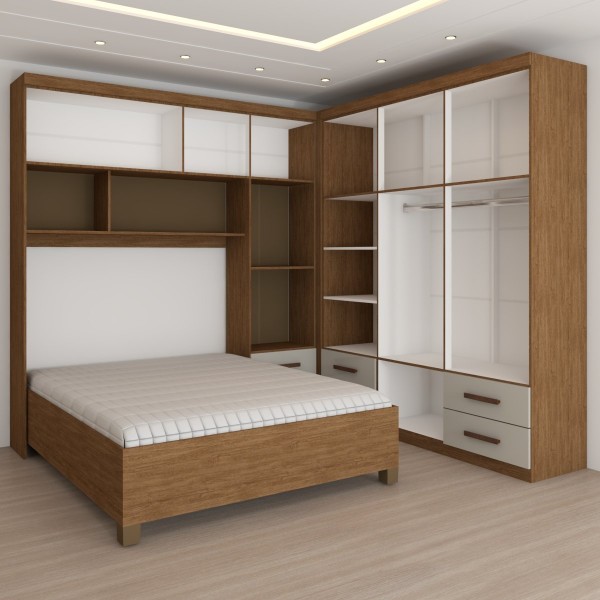 Guarda-Roupa Casal Modulado com Cama Paradise 10 Portas com Espelho 6 ...