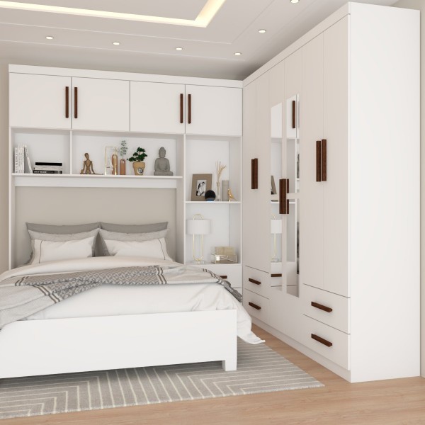 Guarda-Roupa Casal Modulado com Cama Paradise 10 Portas com Espelho 6 ...