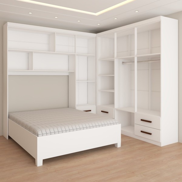 Guarda-Roupa Casal Modulado com Cama Paradise 10 Portas 6 gavetas ...