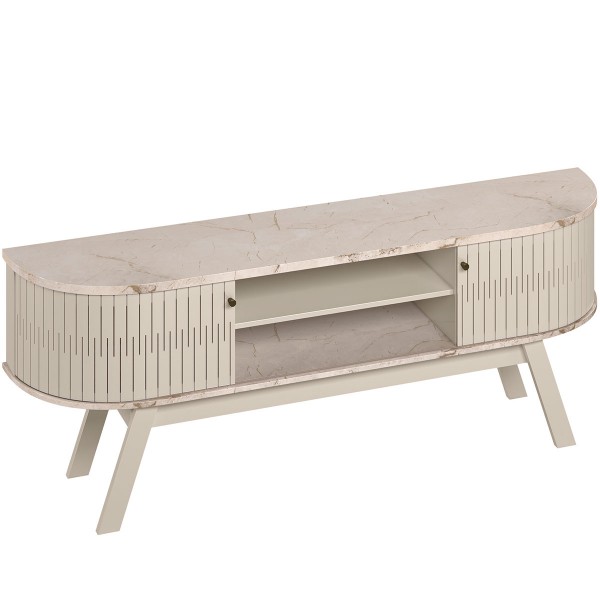 Rack para TV Até 75 Polegadas Valencia 2 Portas Calacata/Off White ...