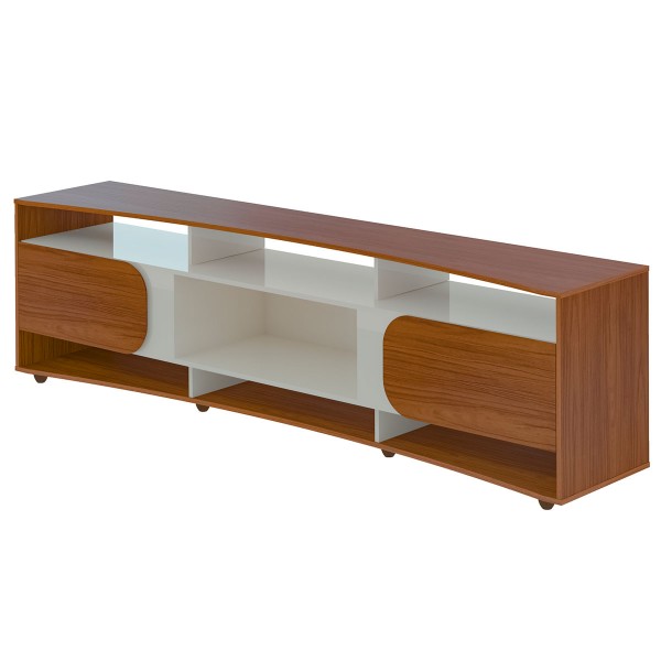 Rack para TV Até 86 Polegadas Seleto 2 Portas Cedro/Off White - Pnr Móveis