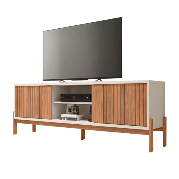 Rack para TV Até 72 Polegadas Tannen 2 Portas Freijó/Off White - Caemmun