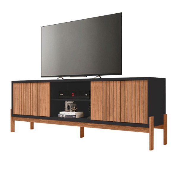 Rack para TV Até 72 Polegadas Tannen 2 Portas Freijó/Preto - Caemmun