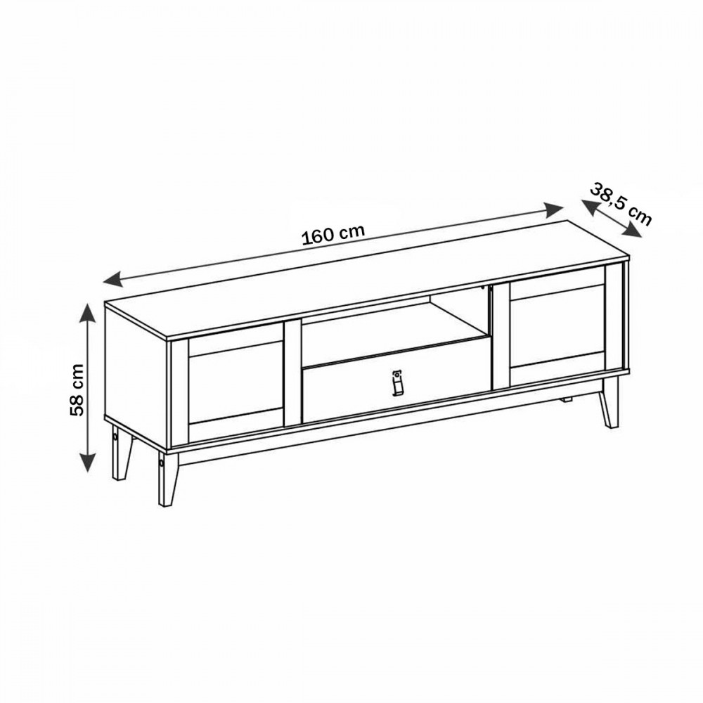 Rack para TV Até 60 Polegadas Esmeralda 2 Portas Cedro/Branco - Casa D