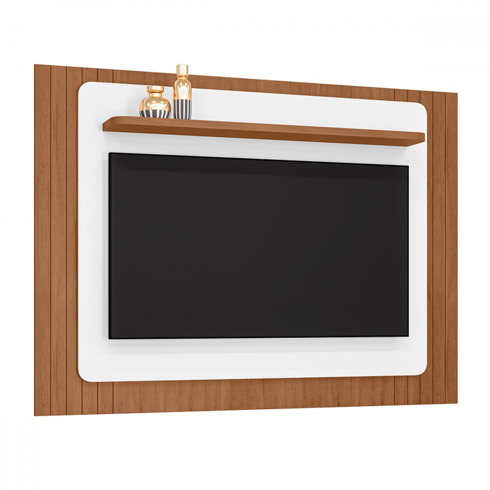 Painel para TV Até 60 Polegadas Monaco 1 Prateleira Cedro/Branco - Casa D