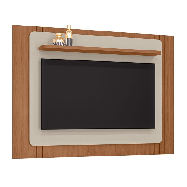 Painel para TV Até 60 Polegadas Monaco 1 Prateleira Cedro/Off White ...