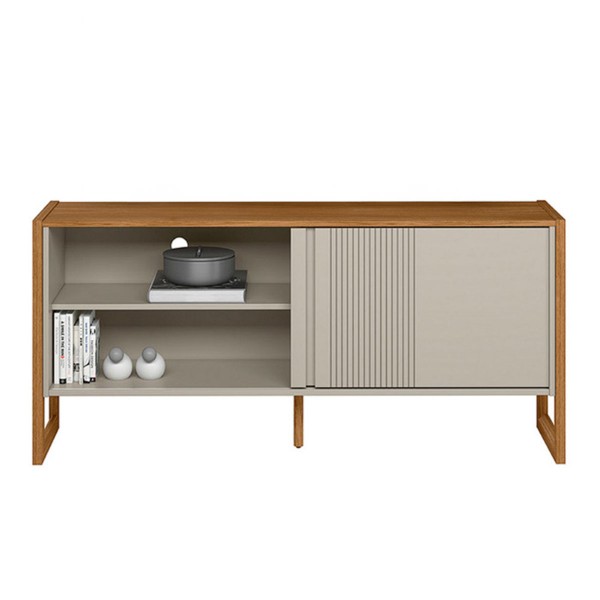 Rack para TV Até 55 Polegadas Gold 1 Porta 1 Prateleira Nature/Off ...