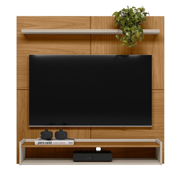 Painel para TV Até 50 Polegadas Creta 1 Prateleira Nature/Off White ...