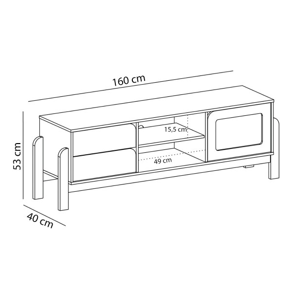 Rack para TV Até 65 Polegadas Trend 1 Porta 2 Gavetas Naturale/Branco ...