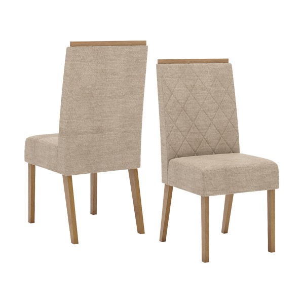 Cadeiras Kit 2 Cadeiras Nina Nature/Creme - Henn