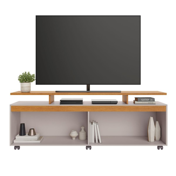 Rack para TV Até 65 Polegadas Elogio 4 Portas Off Cinamomo/Cinamomo ...