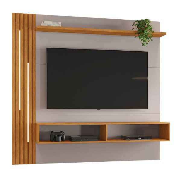 Painel para TV Até 65 Polegadas Agrado 3 Prateleiras com Led Off ...