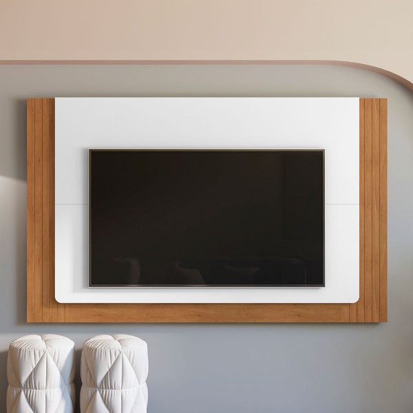 Painel para TV Até 60 Polegadas Roma Branco/Cedro - Casa D