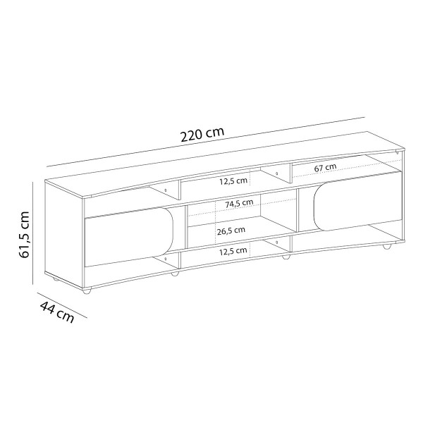 Rack com Painel para TV Até 80 Polegadas Seleto 2 Portas Pinho/Off ...