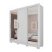 Guarda-Roupa Casal Santiago 3 Portas 4 Gavetas com Espelho Branco - Caemmun
