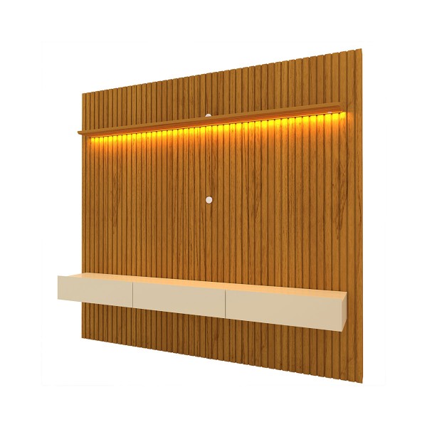 Painel para TV Até 85 Polegadas Nobre 3 Gavetas Ripado 100% Mdf ...
