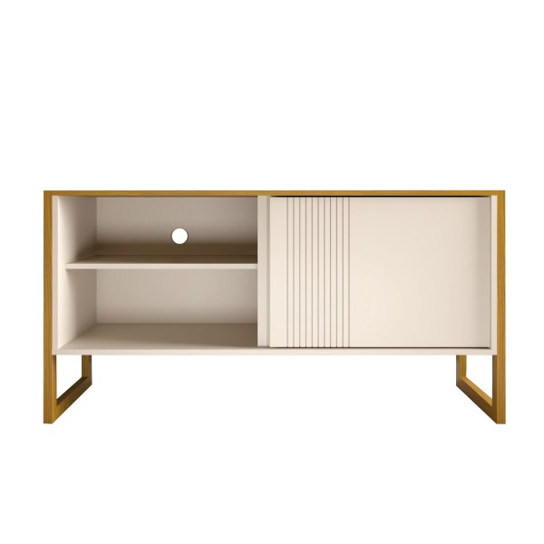 Rack para TV Até 55 Polegadas Retrô 1 Porta 1 Prateleira Cinamomo/Off ...