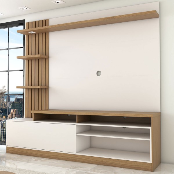 Estante para TV Até 65 Polegadas Escandinávia 1 Porta com Led Freijó ...