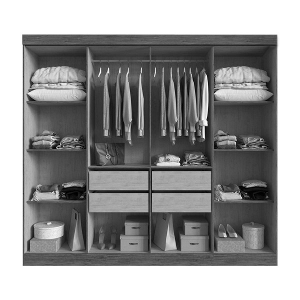 Guarda-Roupa Casal Califórnia 8 Portas 4 Gavetas 100% Mdf Branco - Doripel