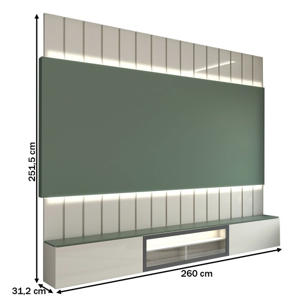 Painel para TV 85 Polegadas Imperator 3 Portas 100% Mdf com Led Off ...
