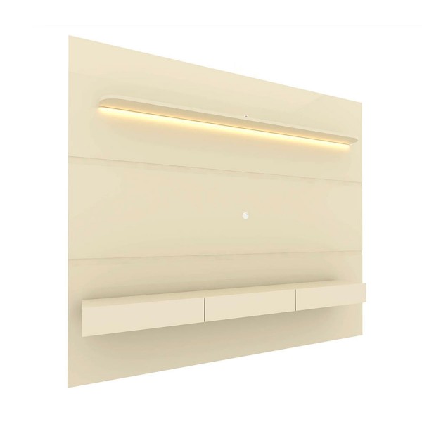 Painel para TV Até 85 Polegadas Royal 3 Gavetas 100% Mdf com Led Off White - Gelius