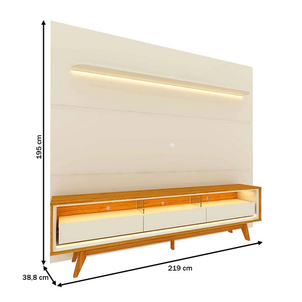 Rack com Painel para TV Até 85 Polegadas Royal Requinte 100% Mdf com ...