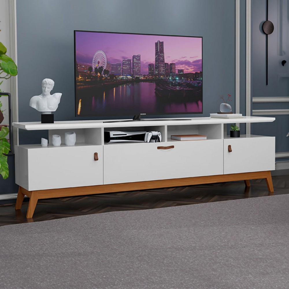Rack para TV Até 40 Polegadas 3 Portas Absolut Branco - J&a Móveis