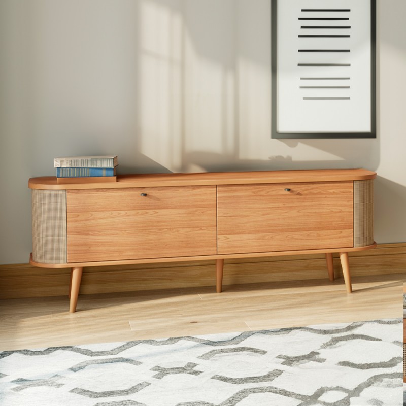 Rack para TV Até 60 Polegadas 2 Portas Tela Sintética Curve Freijó - Dalla Costa