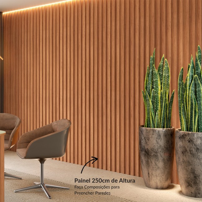 Painel Decorativo Ripado Pa74 Freijó - Dalla Costa